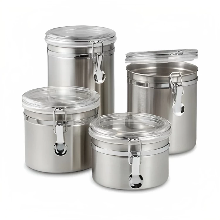 Stainless Steel Kitchen Spice Set, 4 Pieces - Silver | HiShopper