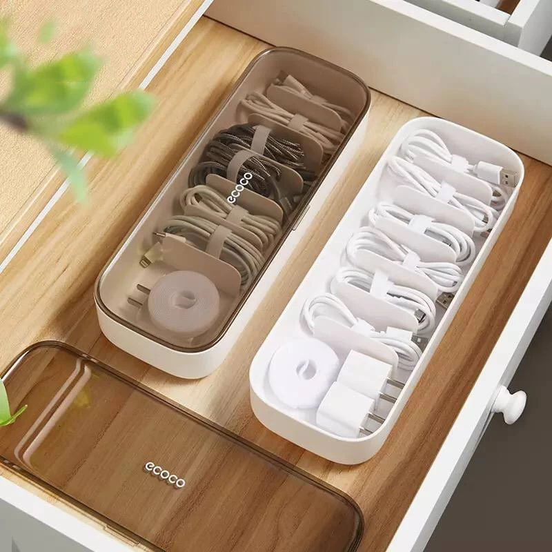 ECOCO USB Cable Storage Box - White | HiShopper