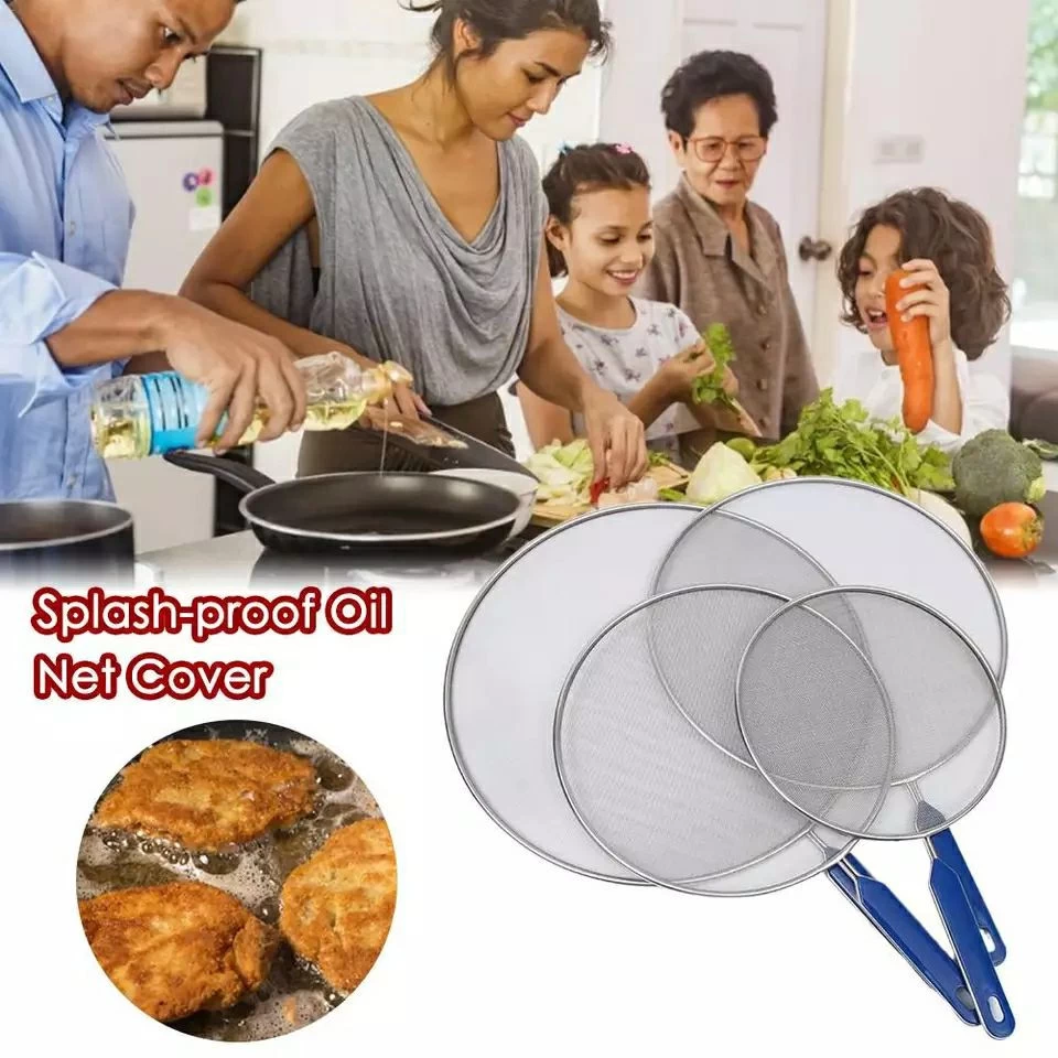 Stainless Steel Oil Splash-proof Cover, 29 cm - Silver | HiShopper