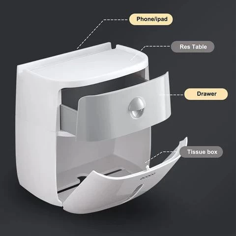 Ecoco Tissue Box and Storage Holder - Wall Mounted | HiShopper