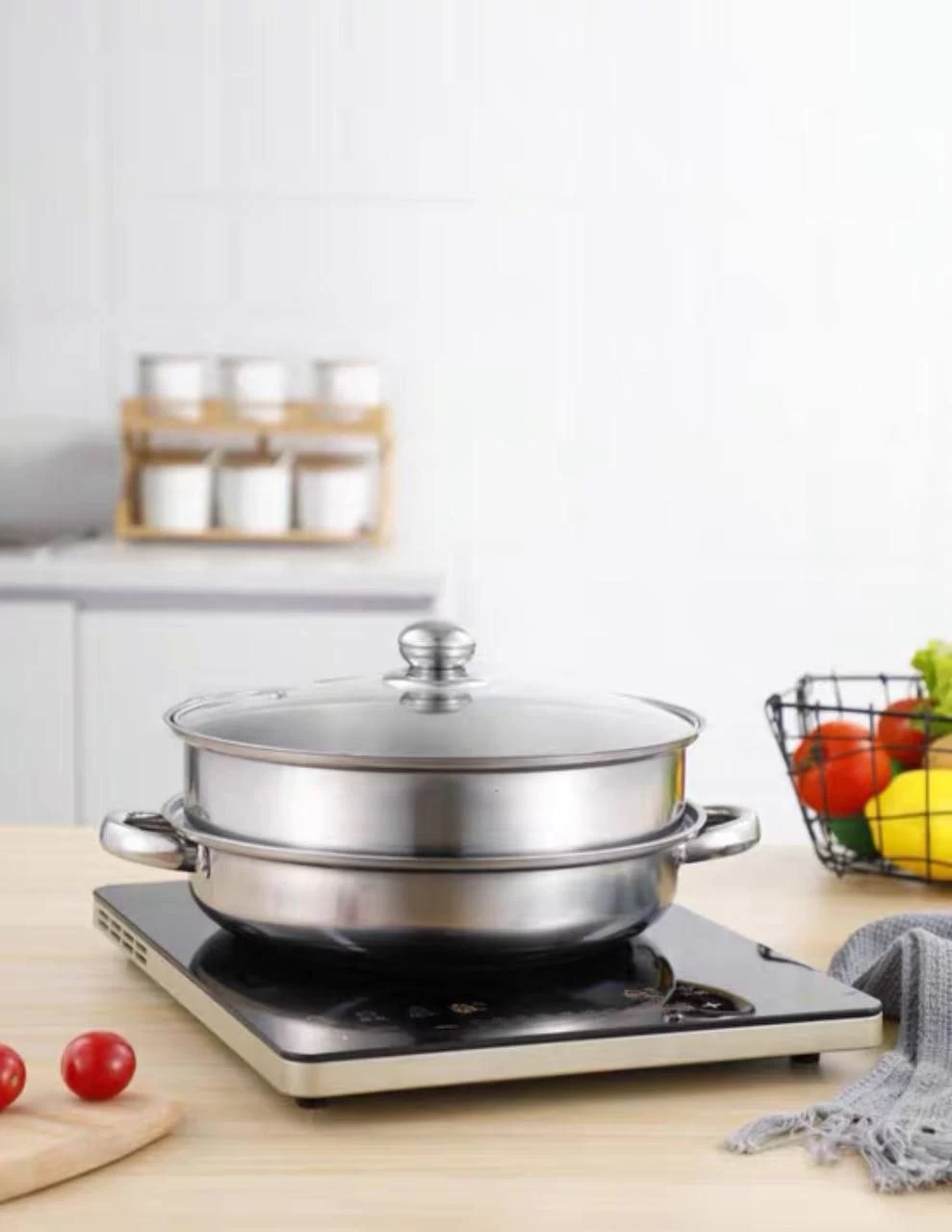 Stainless Steel Double-Layer Cooking Pot - 28cm | HiShopper